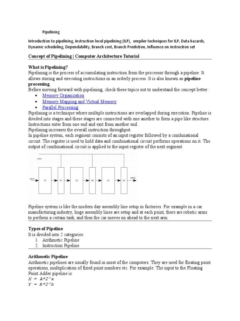 Concept of Pipelining - Computer Architecture Tutorial What Is Pipelining? | Download Free PDF ...