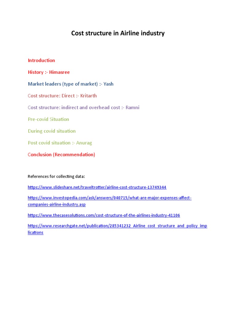 Airline Industry Cost Structure Analysis | PDF | Business | Computers