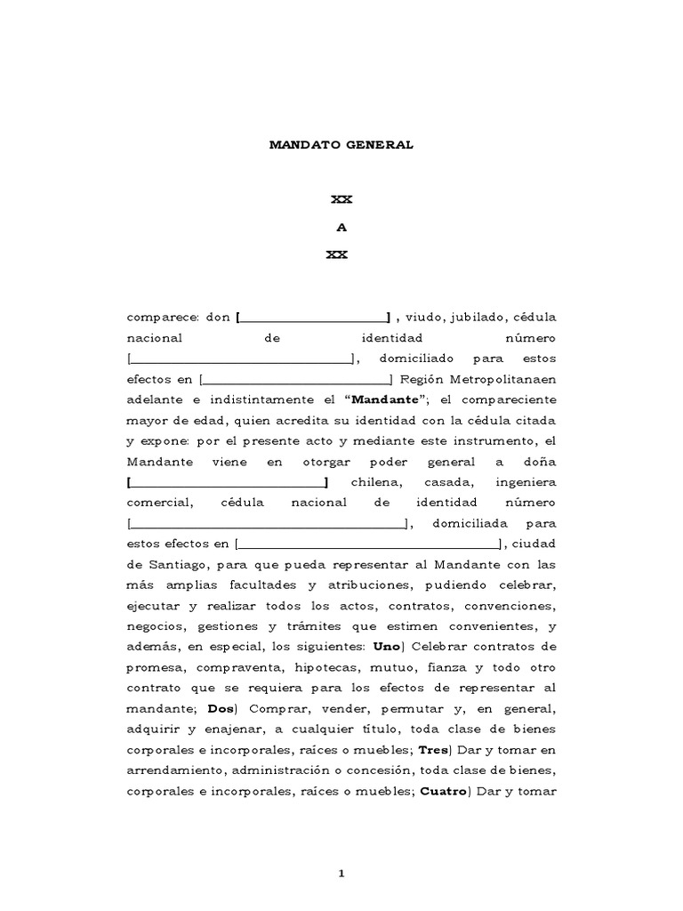 Modelo Mandato General | PDF | Bancos | Economias