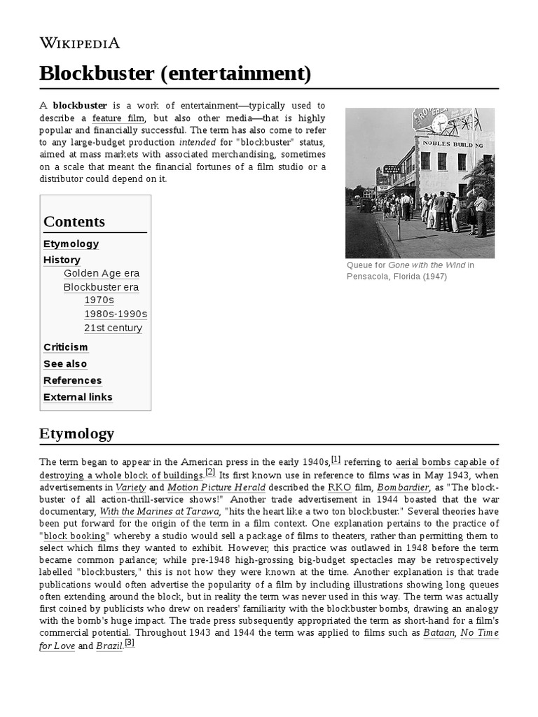 What Is A Blockbuster (Entertainment) | PDF