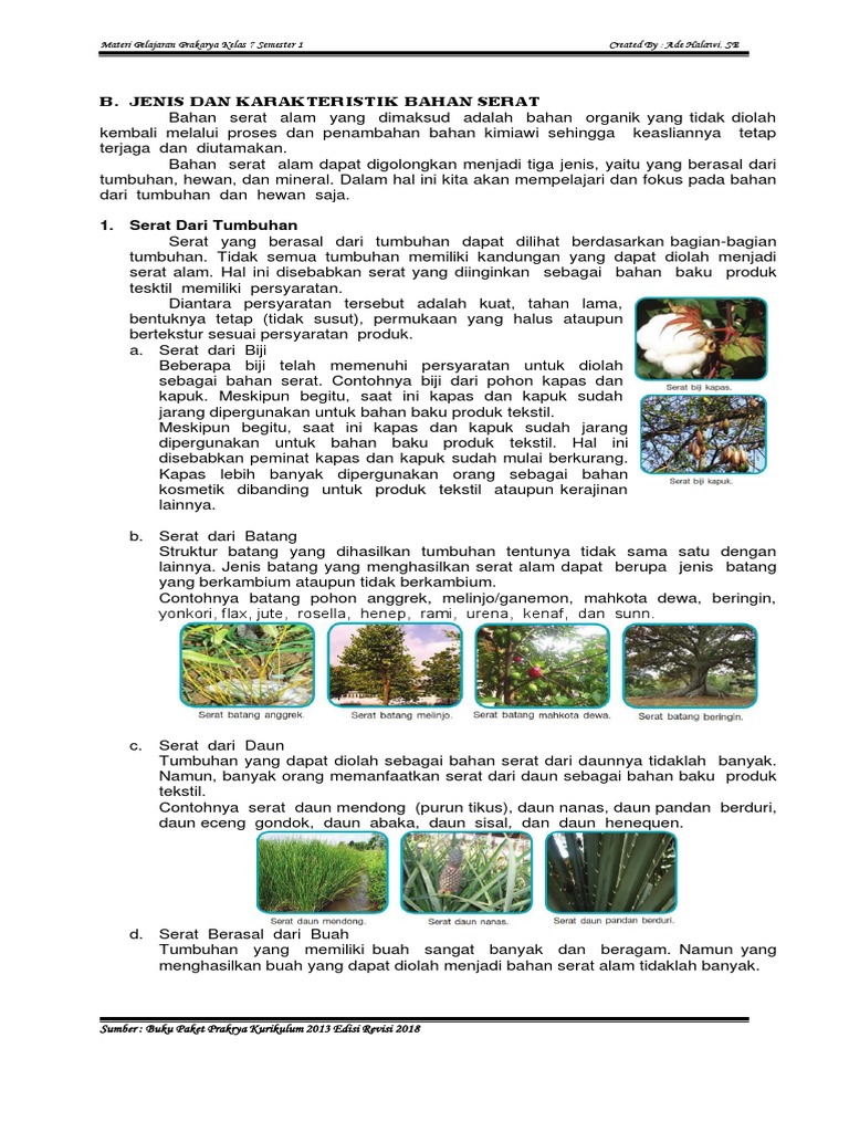 Karakteristik Bahan Serat Alam | PDF