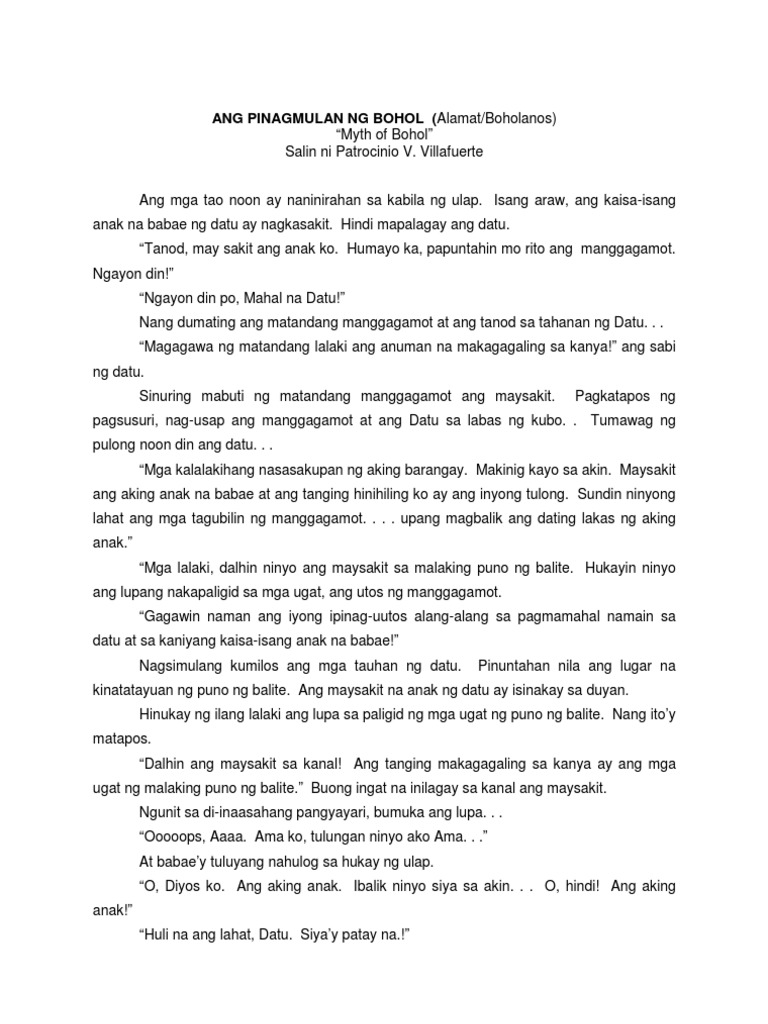 Alamat NG Bohol | PDF