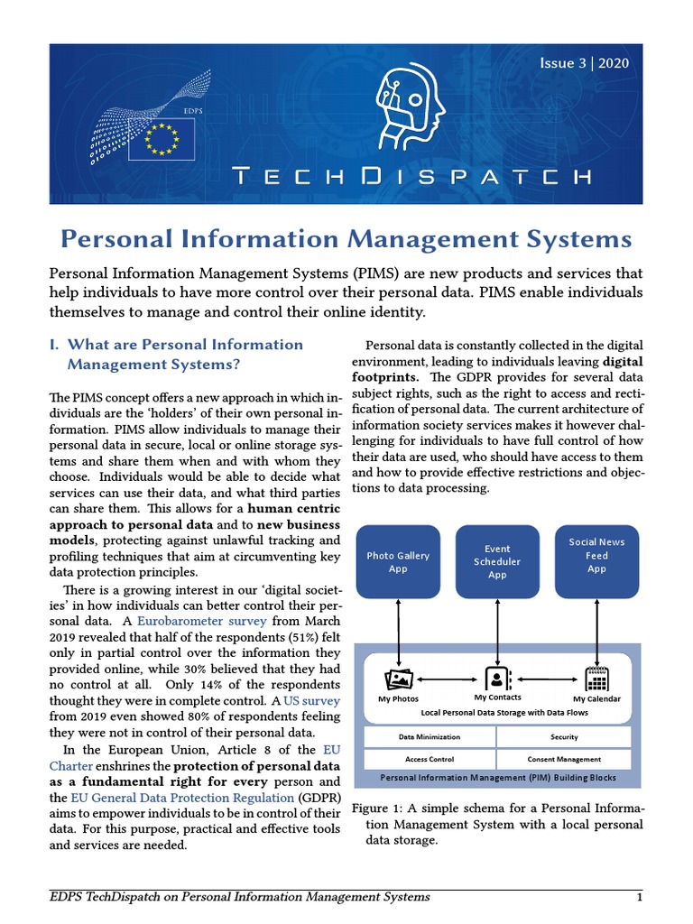 I. What Are Personal Information Management Systems? | PDF ...