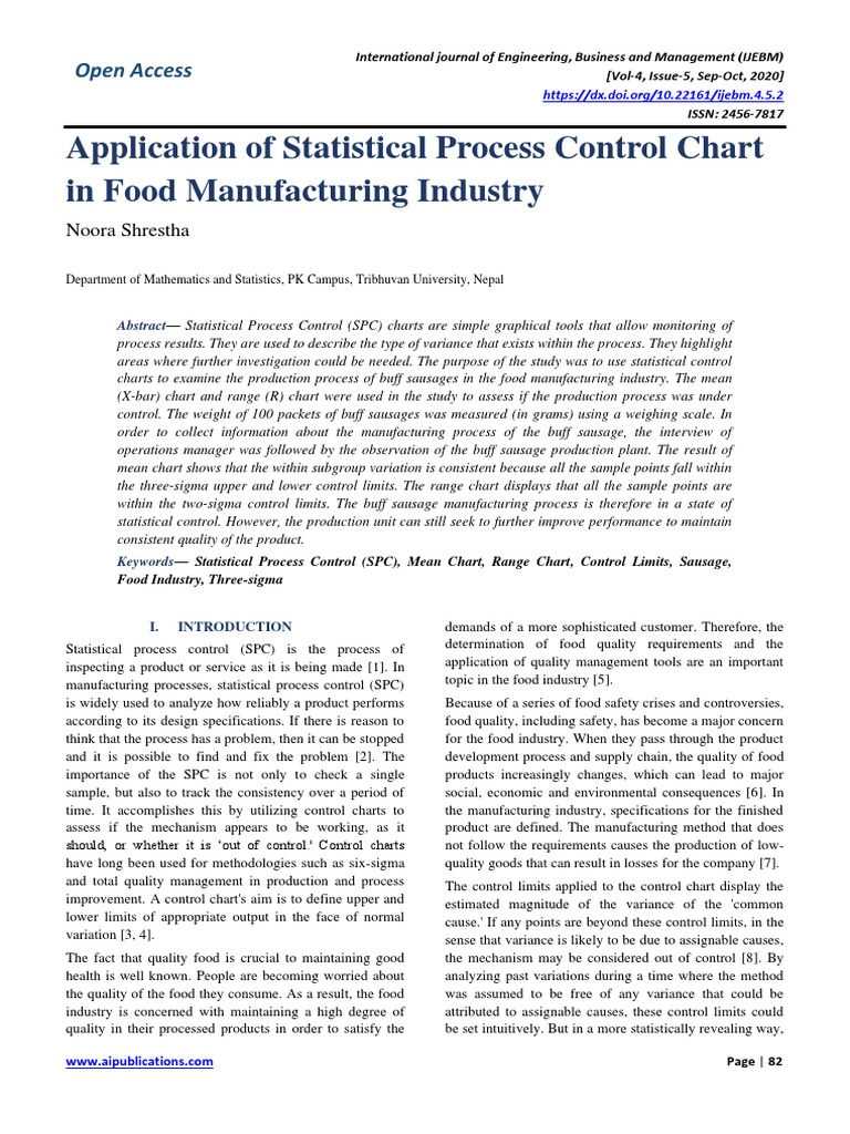 Statistical Process Control Chart | PDF | Statistics | Mean