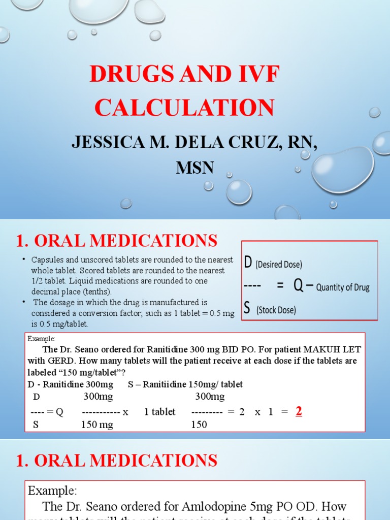 Drugs and Ivf Calculation: Jessica M. Dela Cruz, RN, MSN | Download ...