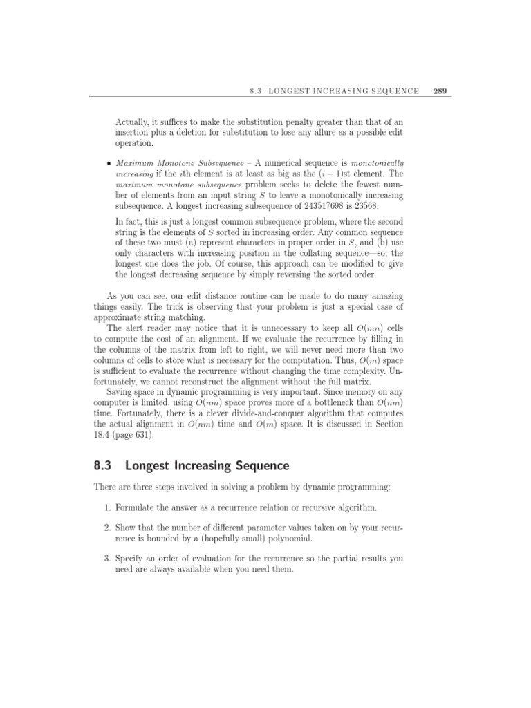 8.3 Longest Increasing Sequence: 8 - 3 Longestincreasingsequence | PDF | Dynamic Programming ...
