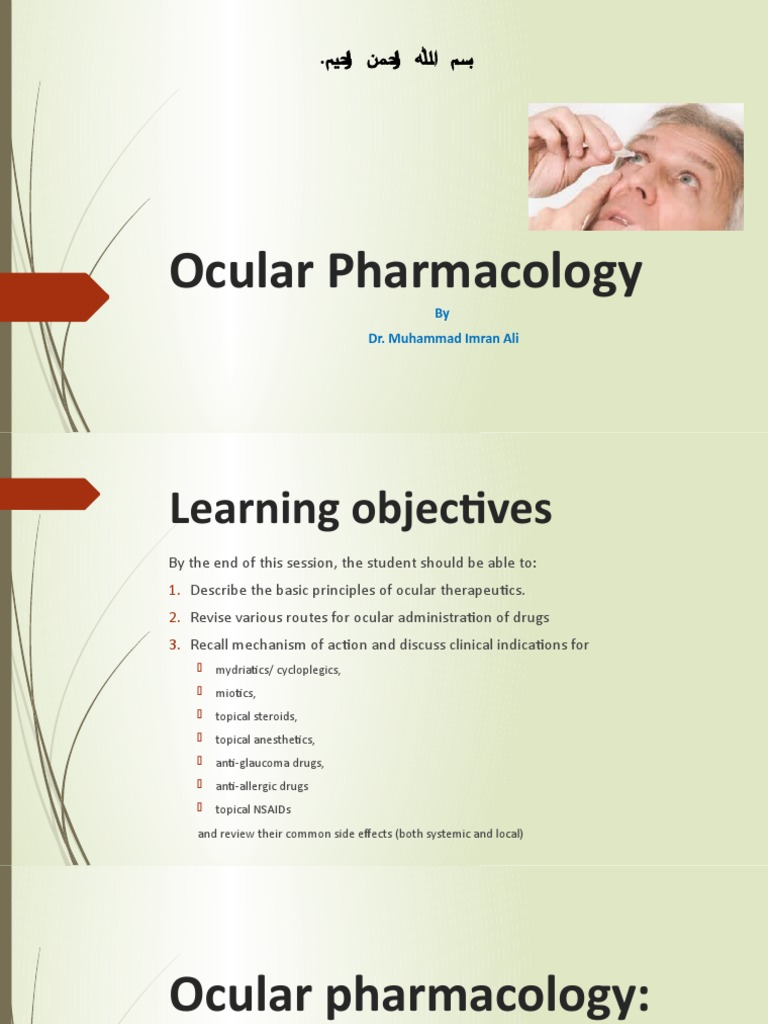 CS3 Ocular Pharmacology | PDF | Glaucoma | Topical Medication