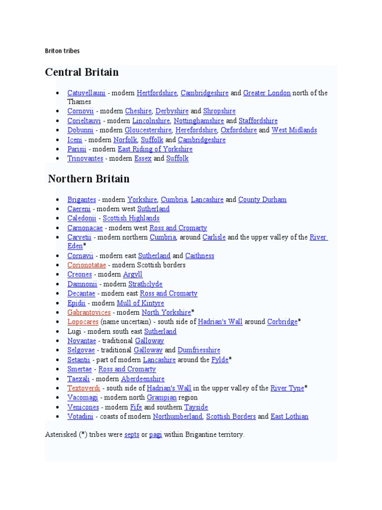 Briton Tribes | PDF | Celtic Britons | Celts