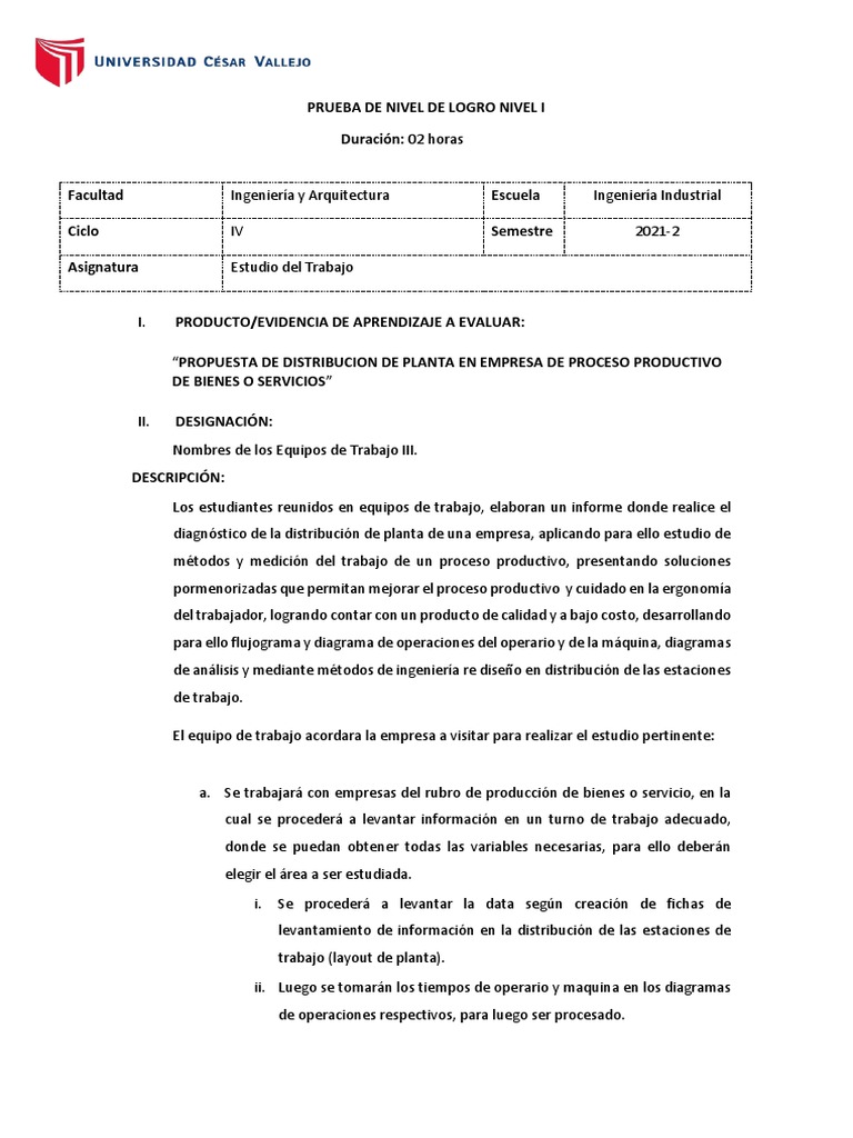 ET - PRUEBA DE NIVEL DE LOGRO Nivel 1 ET | PDF | Innovación | Ingeniería