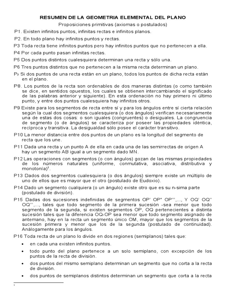 Resumen de La Geometria Elemental Del Plano | PDF | Triángulo ...