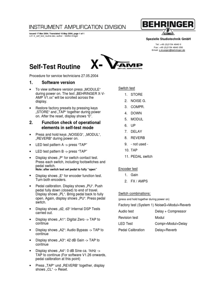 Self-Test Routine: 1. Software Version | PDF | Information And ...