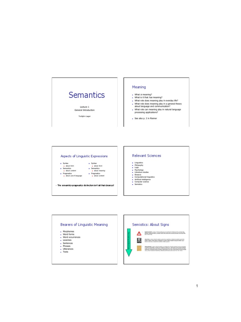 Semantics 1 | PDF | Semantics | First Order Logic