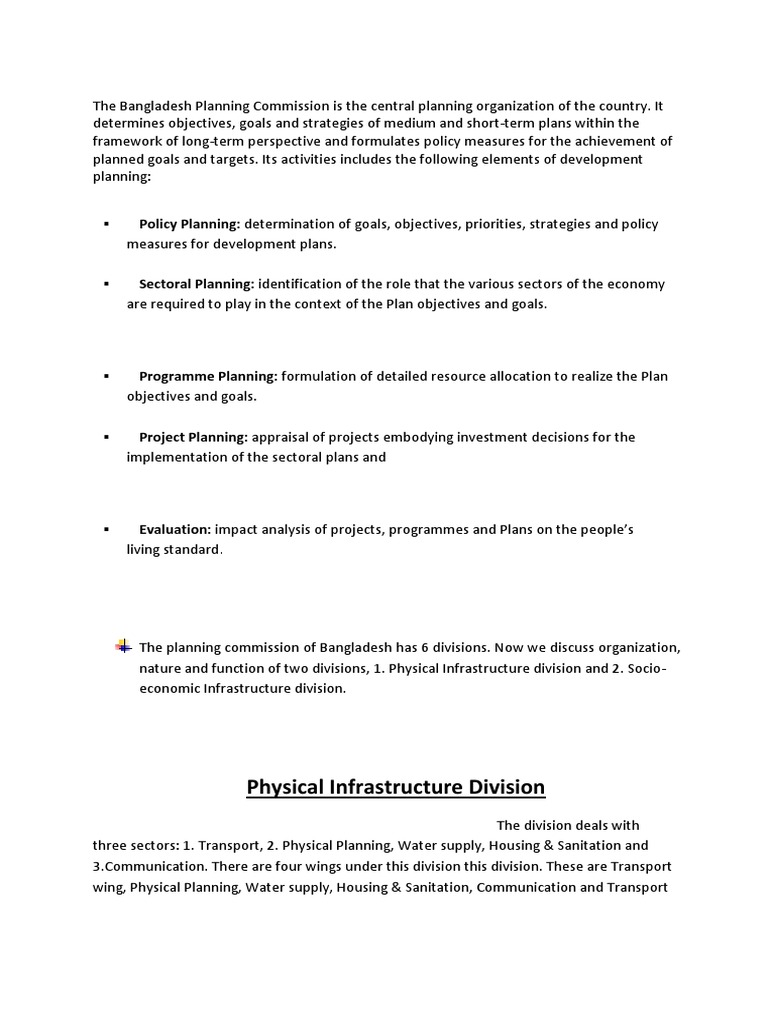 The Planning Commission Of Bangladesh Pdf Infrastructure Goal