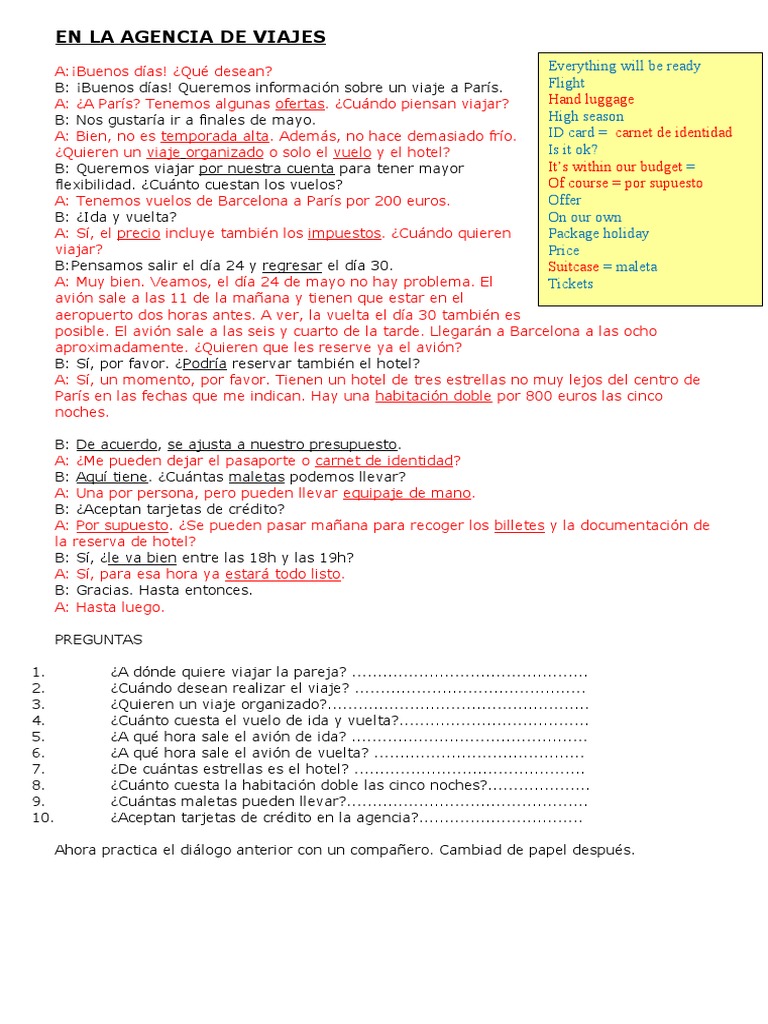 En La Agencia de Viajes | PDF