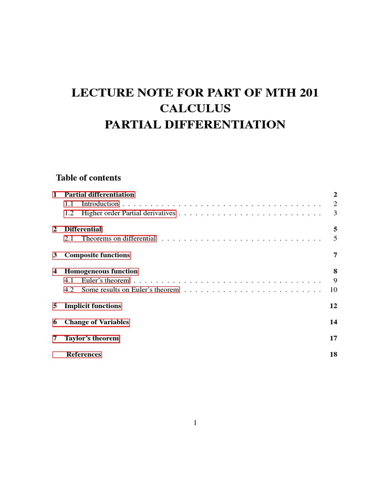 mth201 Lecture Calculus | PDF | Derivative | Trigonometric Functions
