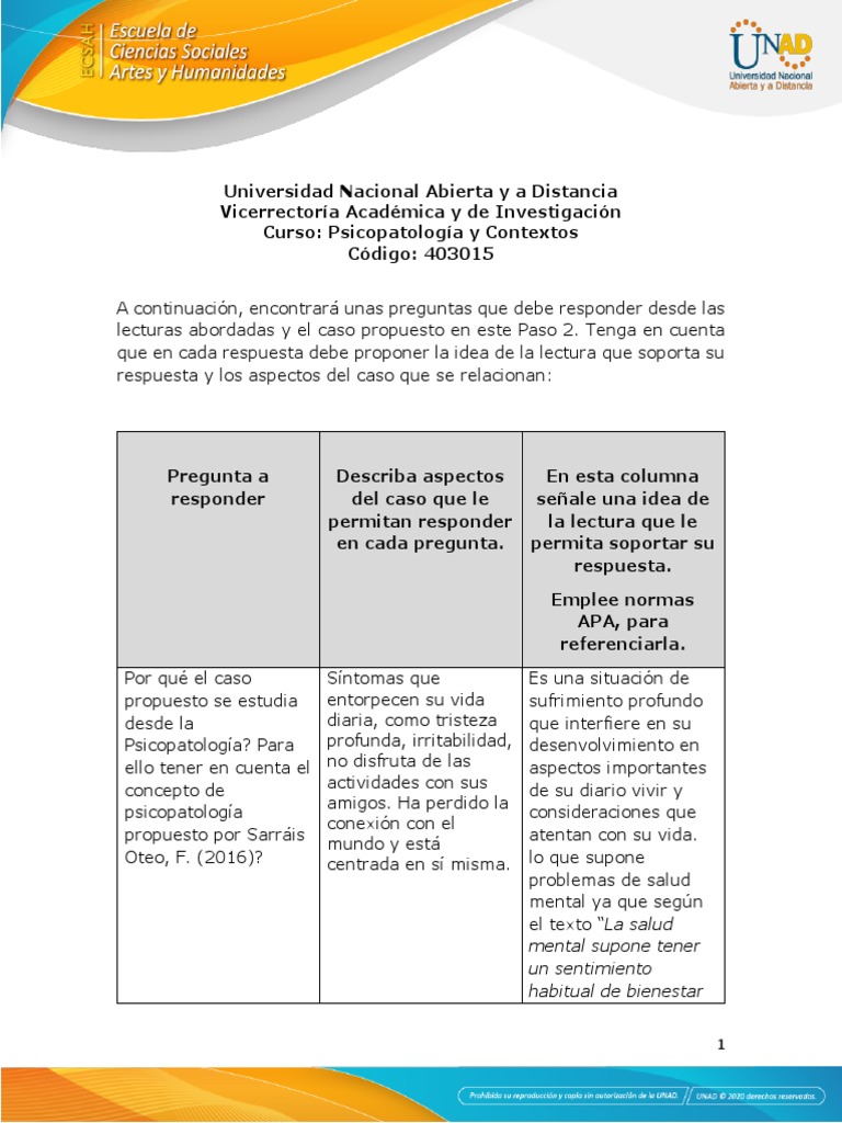 Jaime Saltarin Anexo 1 - Matriz Estudio de Caso - Paso 2 | PDF | Psicopatología | Sicología