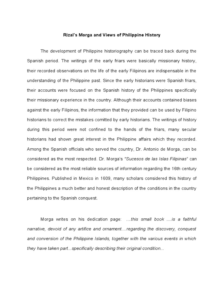 Rizal's Morga: Redefining Philippine History | PDF | Philippines ...