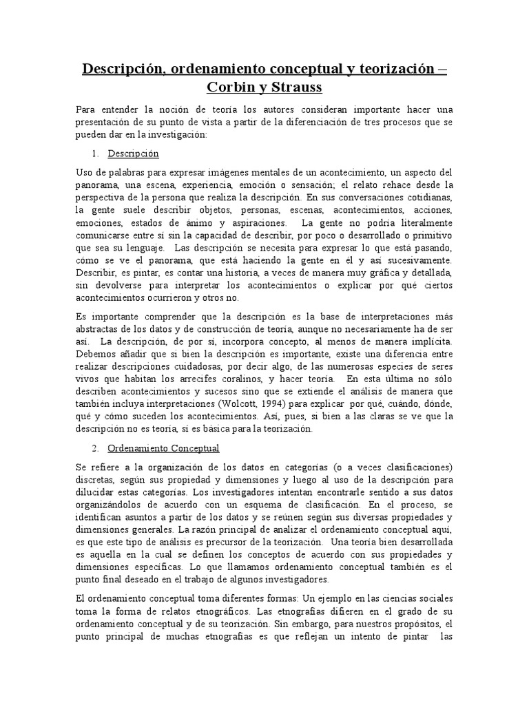 Corbin y Strauss | PDF | Teoría | Paradigma