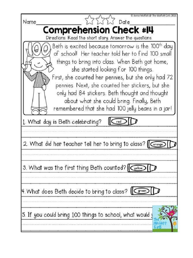 Comprehension in The 100th Day | PDF