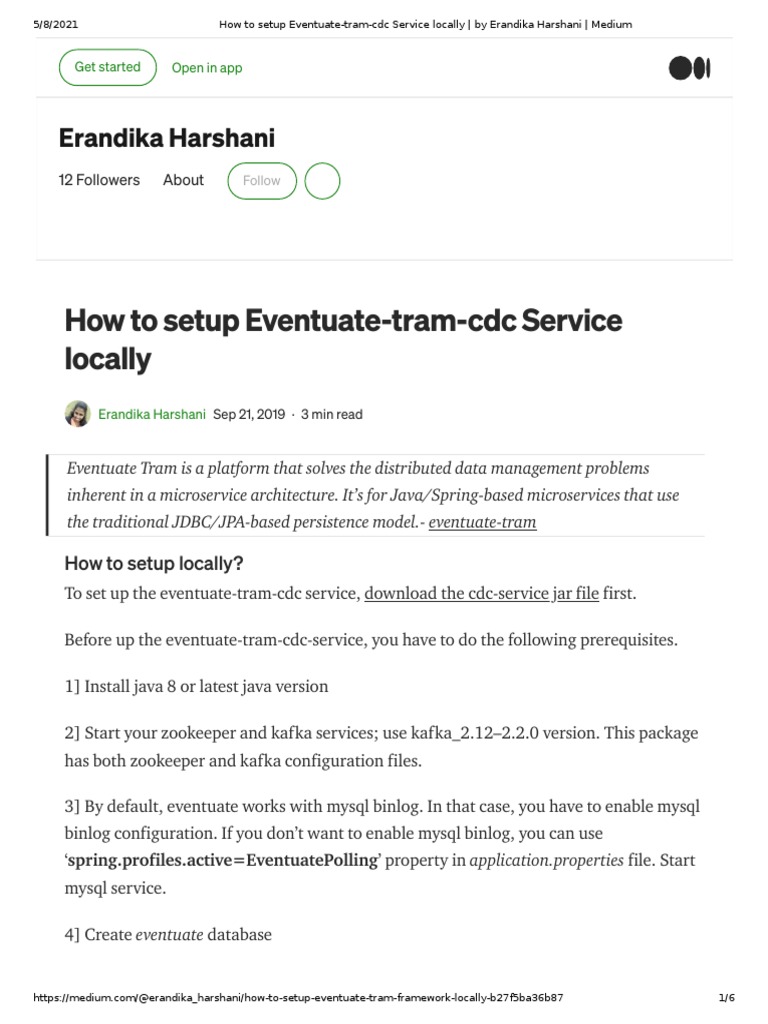 How To Setup Eventuate-Tram-Cdc Service Locally - by Erandika Harshani - Medium | PDF | My Sql ...
