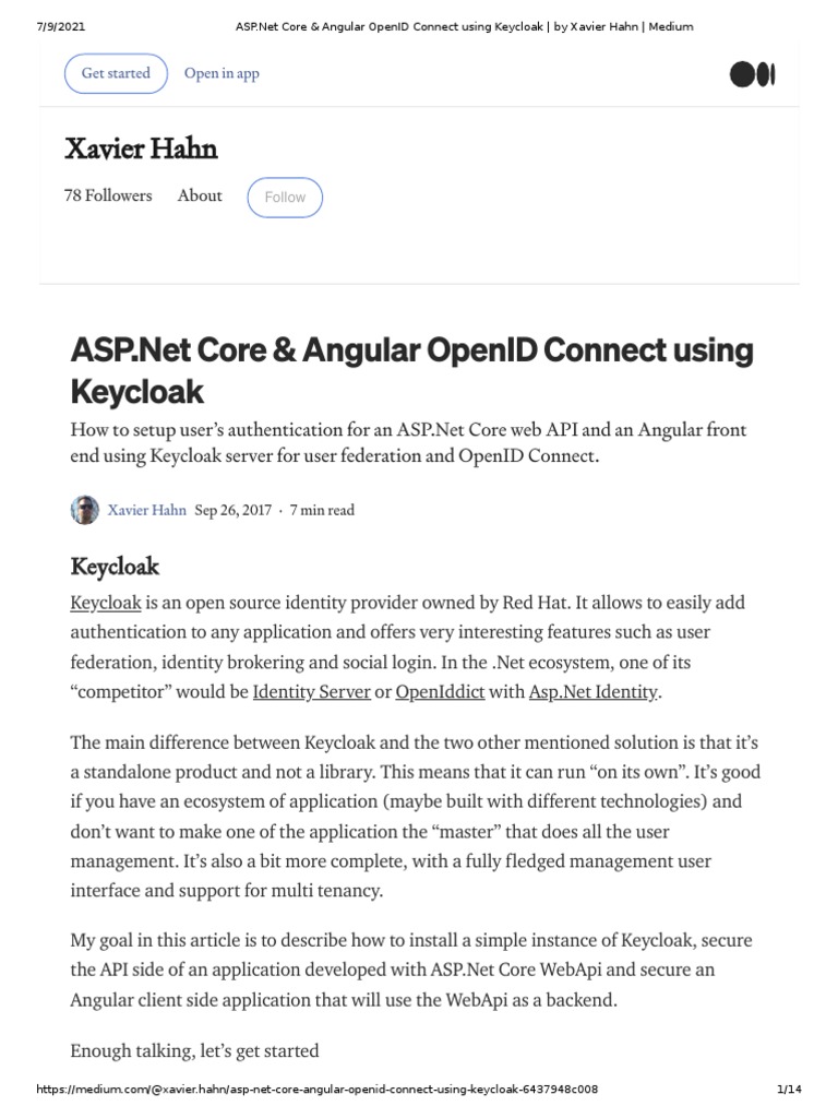 Core & Angular OpenID Connect Using Keycloak - by Xavier Hahn - Medium | PDF | Computer Science ...
