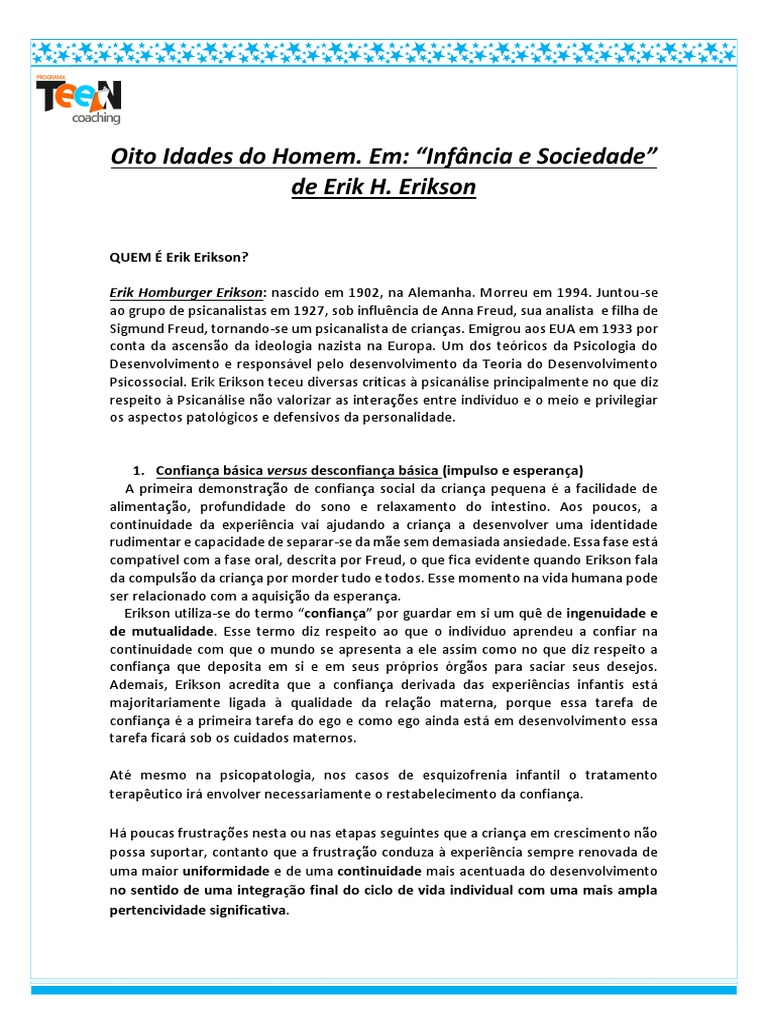 Oito Idades Do Homem | PDF | Psicanálise | Adolescência