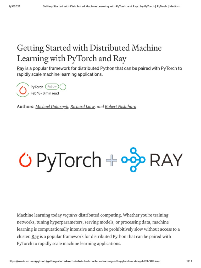 Getting Started With Distributed Machine Learning With Pytorch And Ray By Pytorch Pytorch 2729