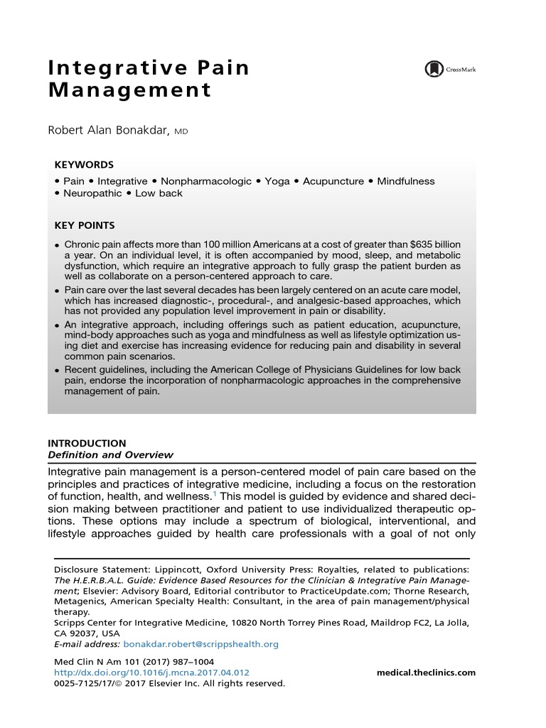 Integrative Pain Management | PDF | Pain Management | Pain