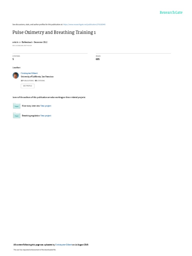 Pulse Oximetry Article | PDF | Breathing | Hypoxia (Medical)