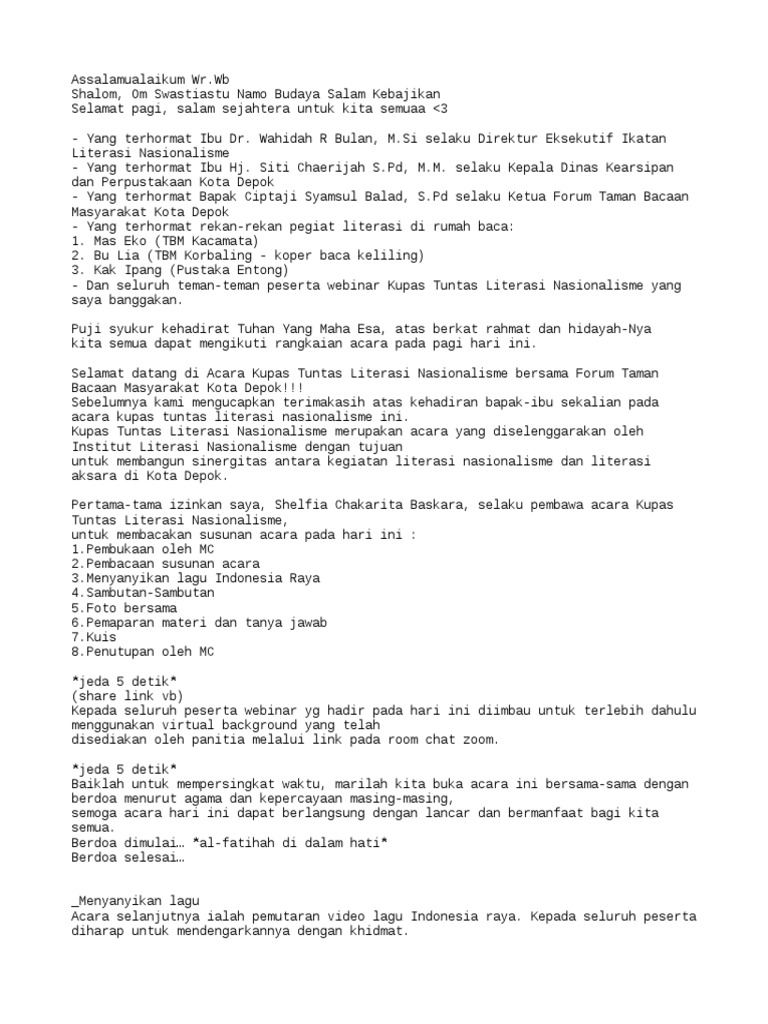 Text MC Webinar Kupas Tuntas | PDF