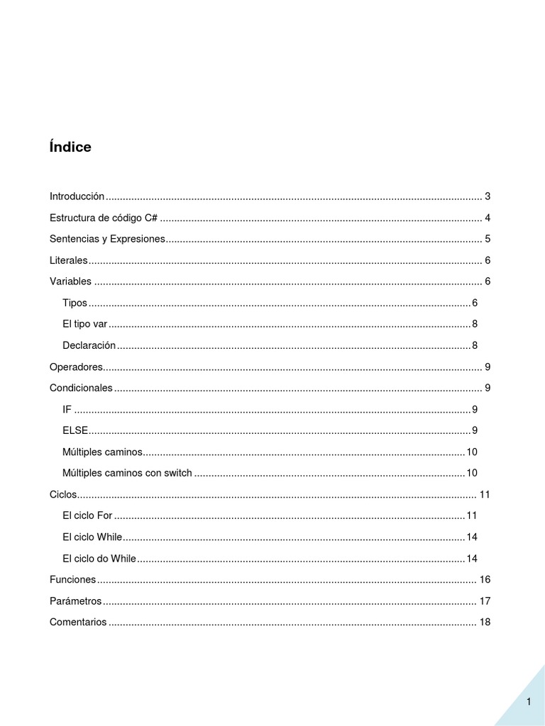 Unidad 3, Tema 2 - Estructuras Básicas y Funciones en C# | PDF | C Sharp (lenguaje de ...