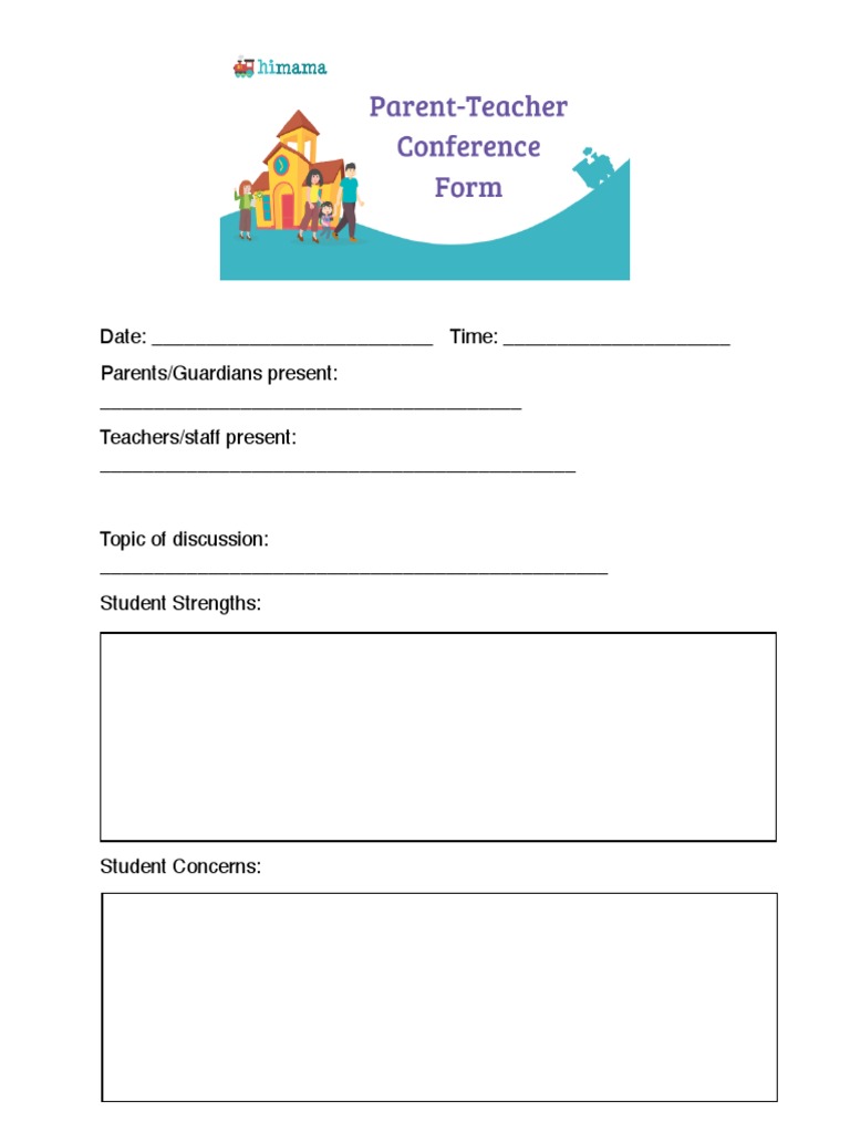 Parent Teacher Conference Form | PDF | Career & Growth | Wellness