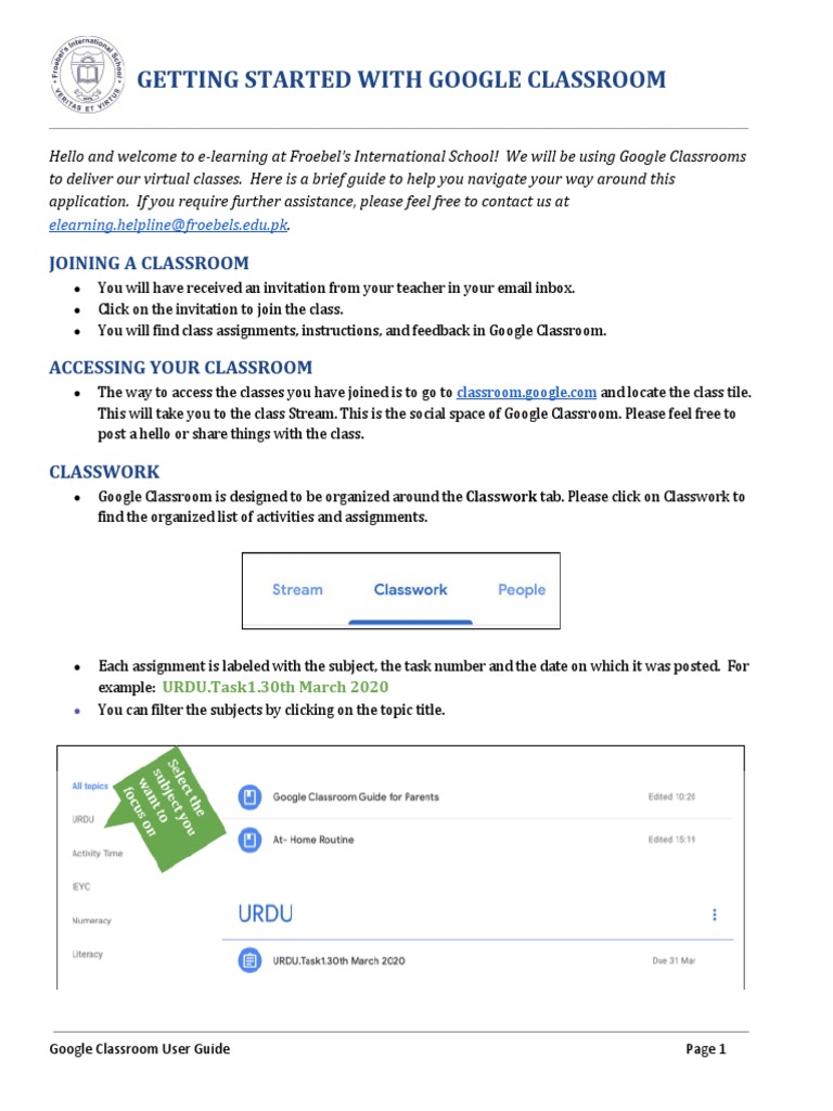 Google Classroom Student Guide | PDF | Websites | World Wide Web