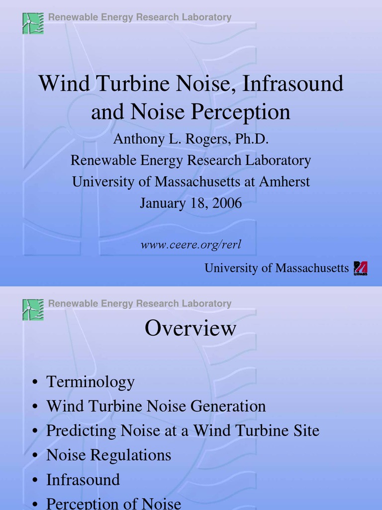 Wind Turbine Noise Infrasound And Noise Perception Pdf Sound
