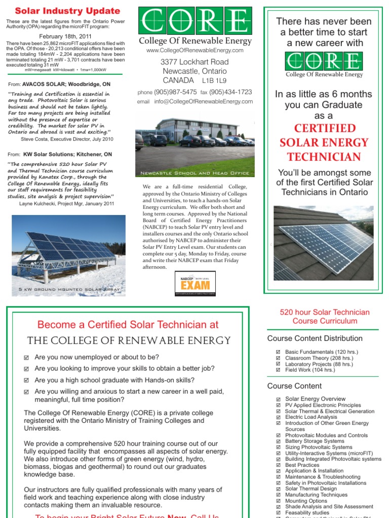 CORE 3fold Brochure Bullet | PDF | Solar Power | Photovoltaic System