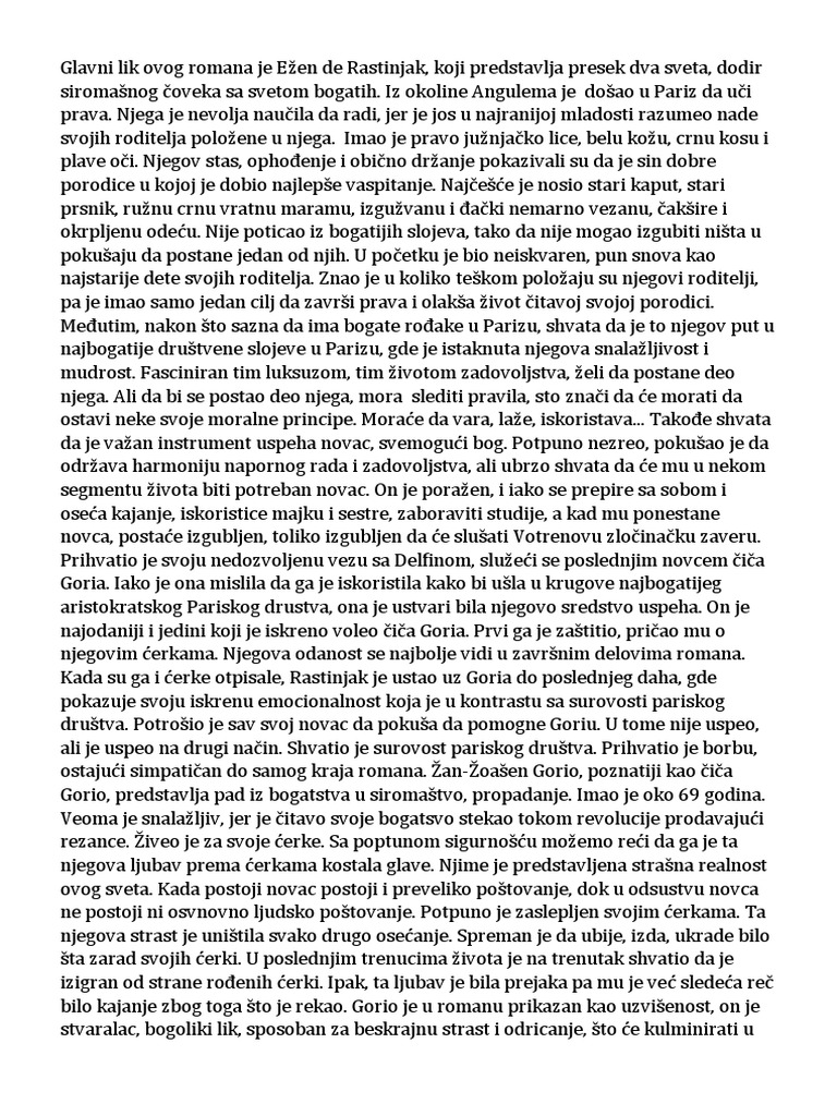 Likovi Cica Gorio | PDF