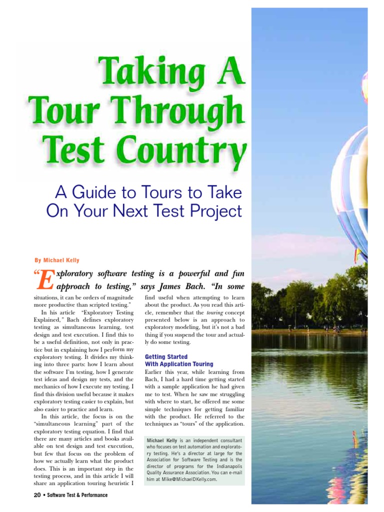 Exploratory Testing Tours Guide | PDF | Software Testing | Software