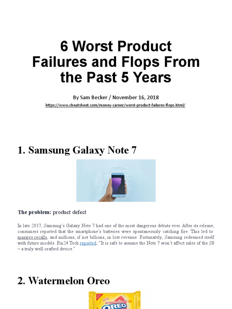 6 Worst Product Failures and Flops From The | PDF | Consumer ...