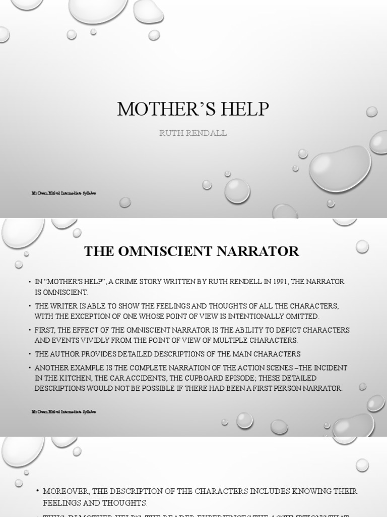 Mother'S Help: Ruth Rendall | PDF | Narration
