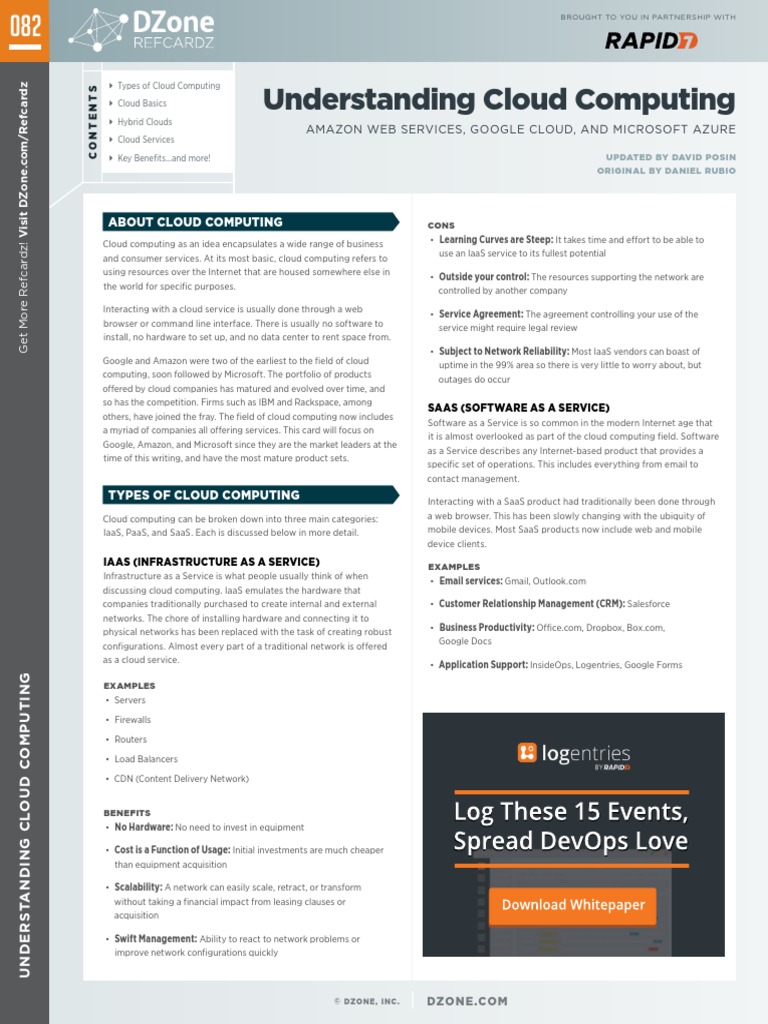 Dzone Rc82 Cloud Computing | PDF | Cloud Computing | Software As A Service