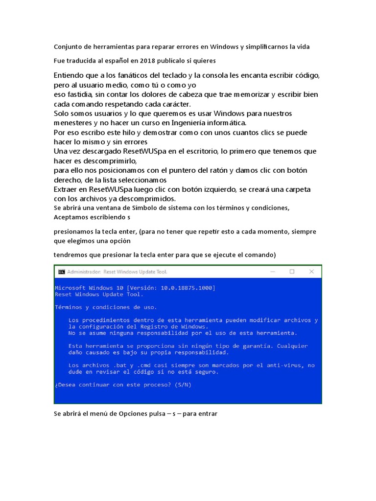 Conjunto de Herramientas para Reparar Errores en Windows y ...