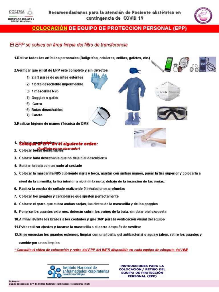 Orden de colocación del EPP | PDF | Lavado de manos | Ciencias de la Salud