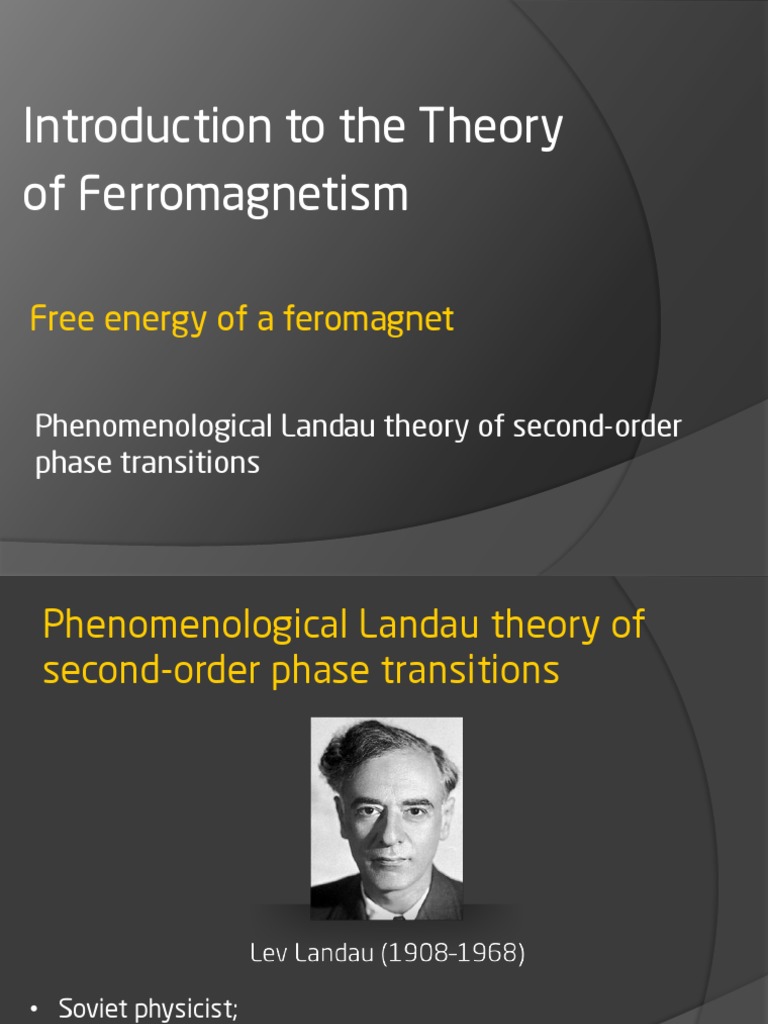 5.4 Phenomenological Landau Theory of Second-Order Phase Transitions ...