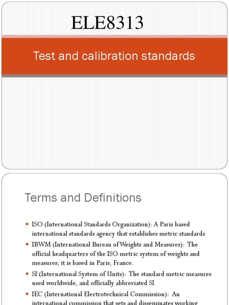 3 Test and Calibration Standards | PDF | Calibration | Measurement