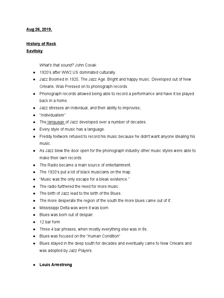 The Evolution of Rock Music: From Jazz, Blues, and Country Roots in the ...