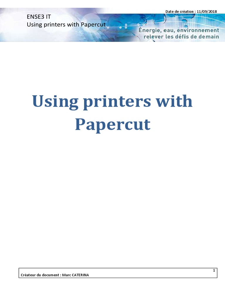 Using Printers With Papercut | PDF | Printer (Computing) | World Wide Web