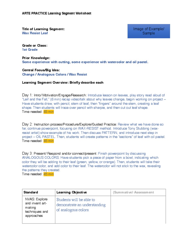 Leaf Lesson Plan | PDF | Vocabulary | Lesson Plan