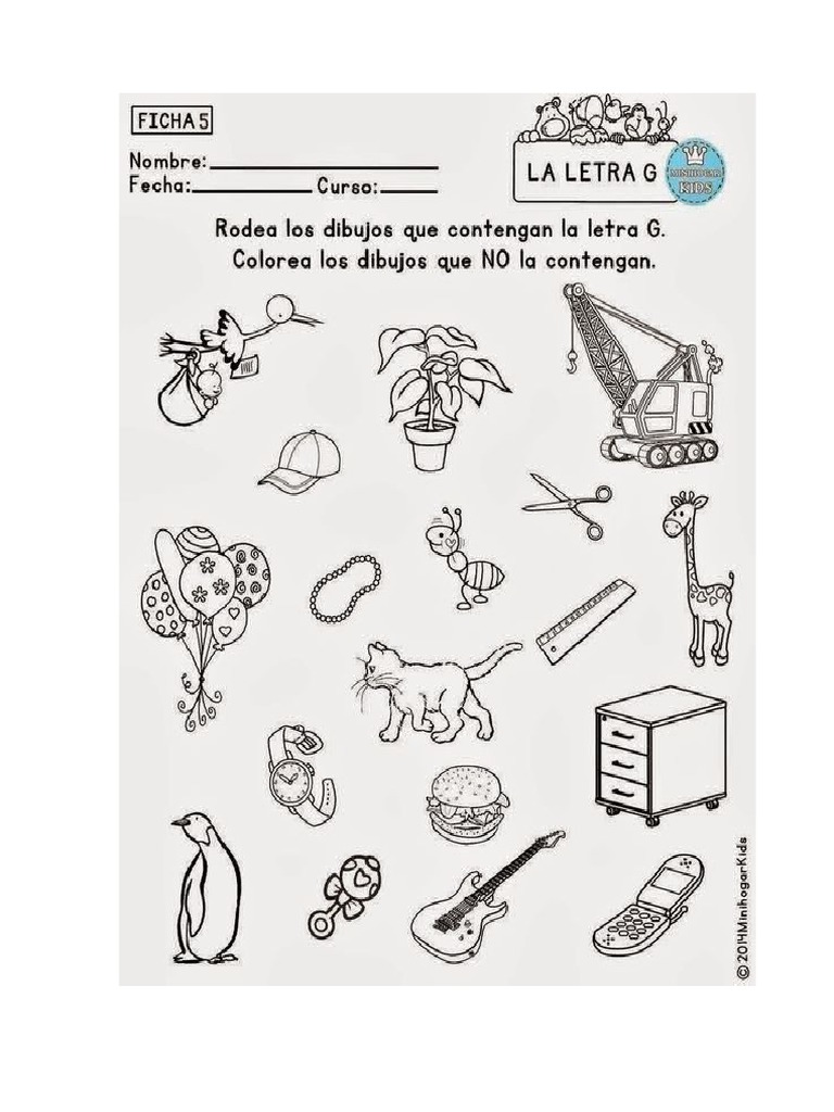 Actividades Letra G | PDF