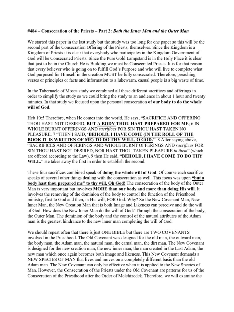 Consecration of The Priests - Part 2 | PDF | Priest | Repentance