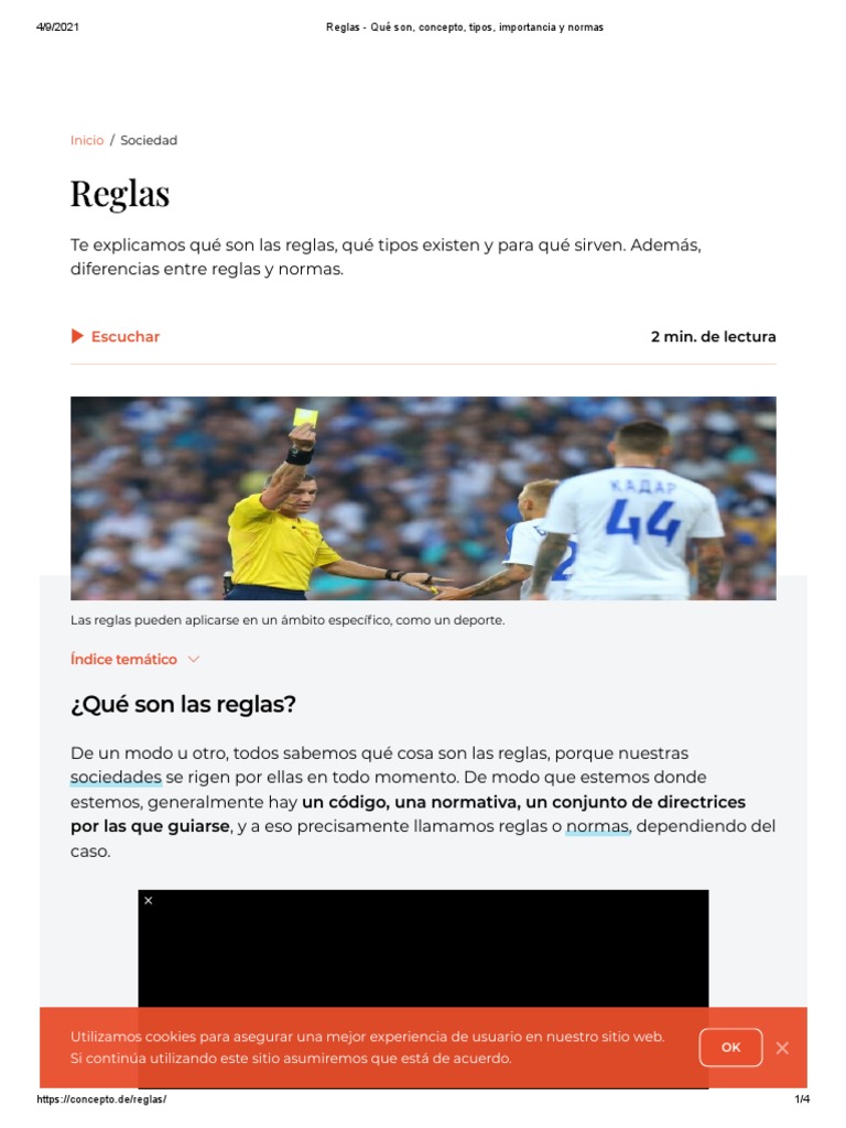 Reglas - Qué Son, Concepto, Tipos, Importancia y Normas | PDF | Sociedad